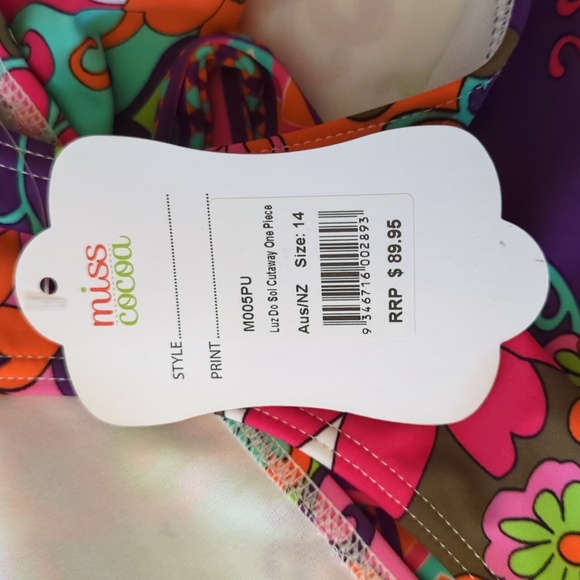 Miss Cocoa | Swim | Nwt Miss Cocoa Multicolored Floral Cutaway One Pc ...